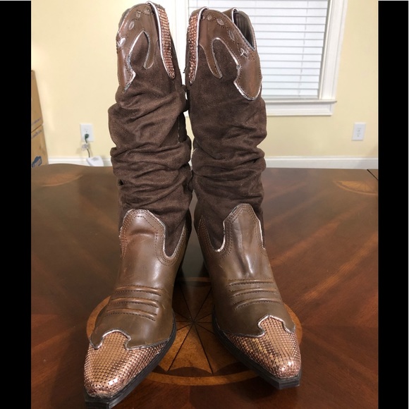 Shoes | Distressed Brown Womens Cowgirl Boots | Poshmark